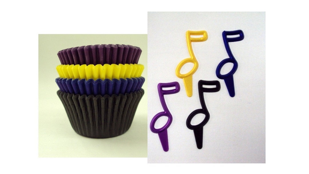 Music Note Picks With Assorted Color Baking Cups - Etsy