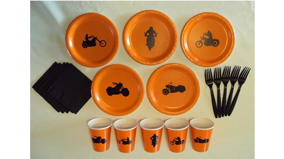 Motorcycle Tableware Set for 5 People - Etsy