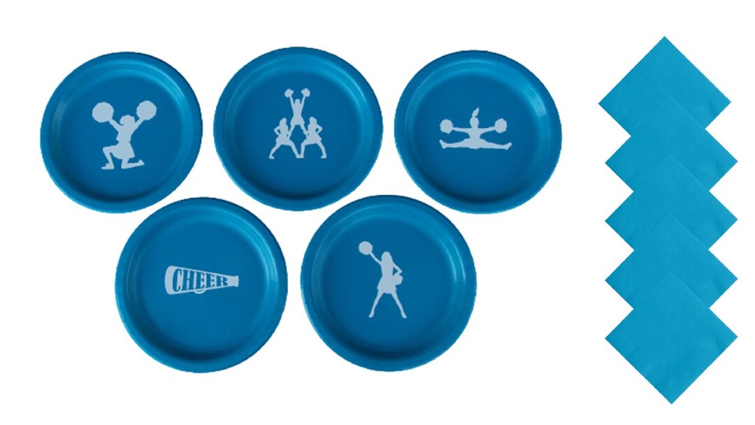 Cheer Leading Dinner Plates, Cheer Dessert Plates - With Solid Color ...