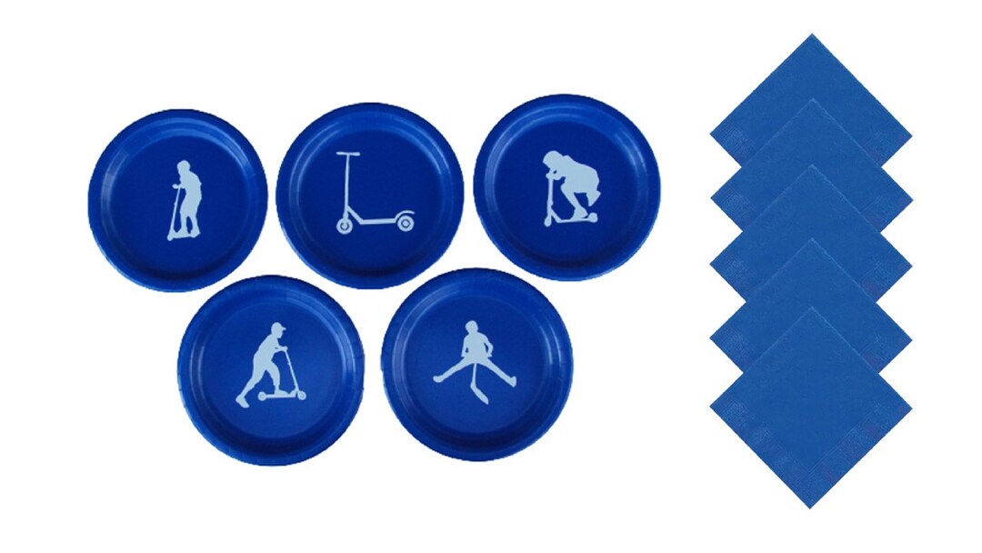 Scooter Dinner Plates, Scooter Dessert Plates - With Solid Color ...