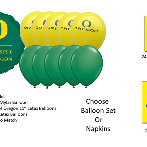University of Oregon Balloons University of Oregon Napkins - Etsy
