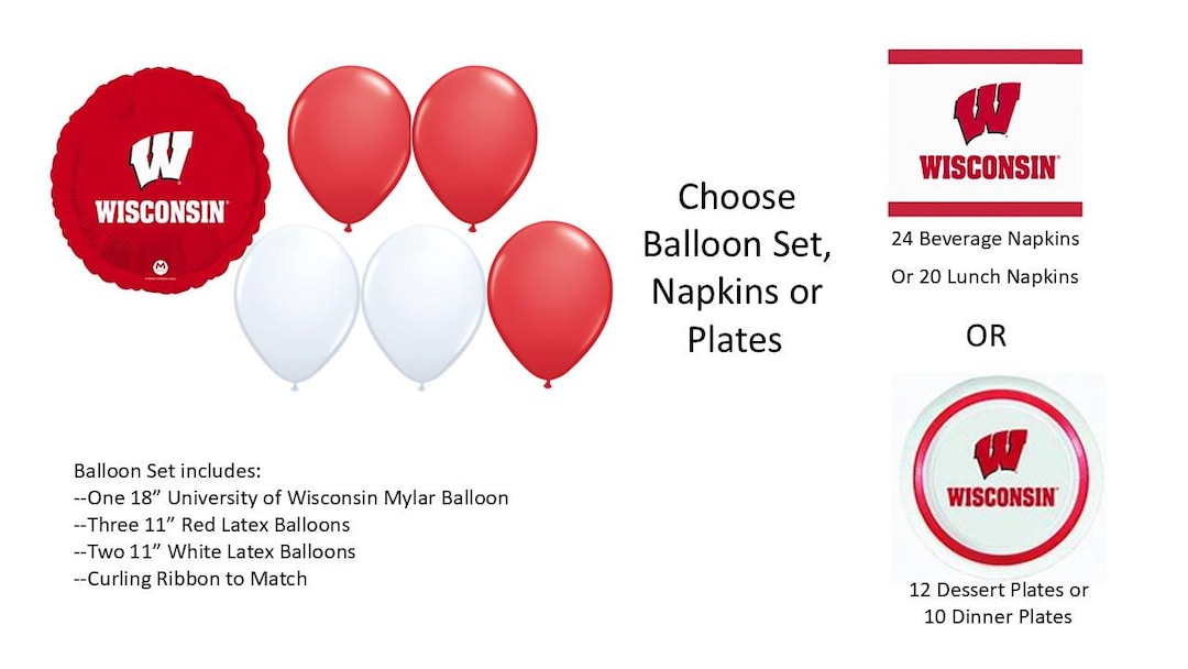 University of Wisconsin Balloons, Badgers Balloons, University of ...