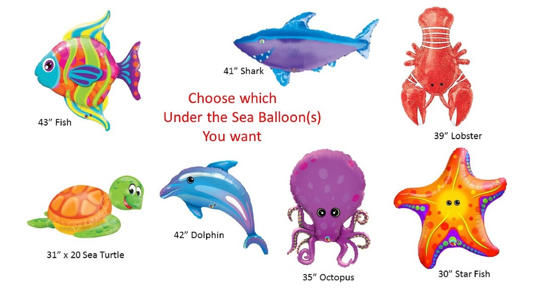 Under the Sea Balloons, Sea Creatures Balloons - Etsy