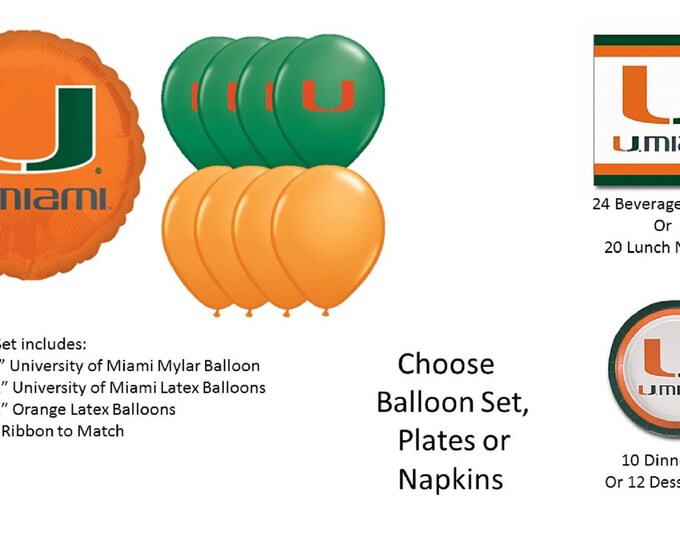 University of Miami Balloons, University of Miami Hurricanes Balloons ...