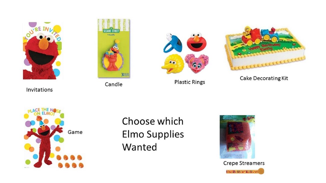 Elmo Balloons, Elmo Cake Decorating Kit, Elmo Game, Elmo Candle - Etsy
