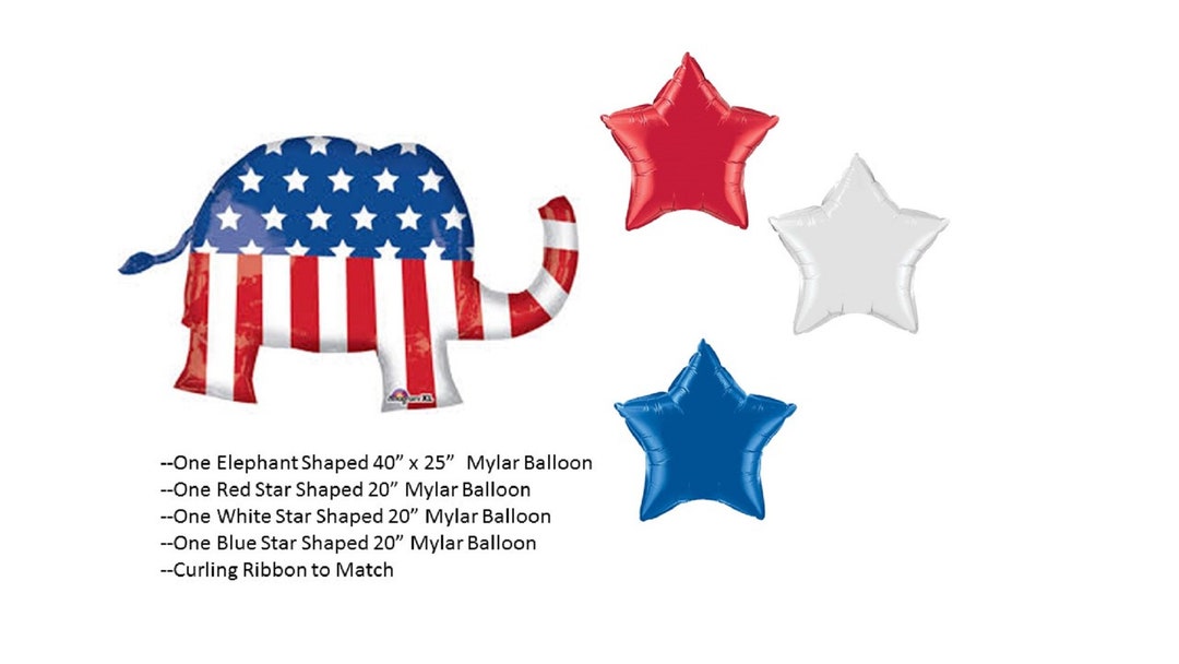 Republican Elephant Balloon Set, Elephant Balloon - Etsy