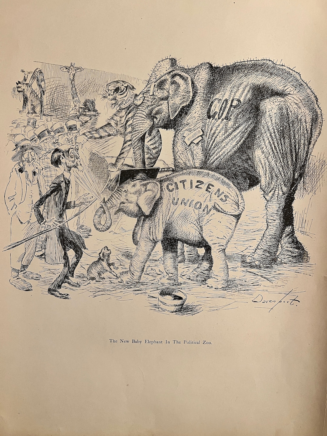 Davenport Political Print - Original 1800s Citizen Union GOP Satire ...