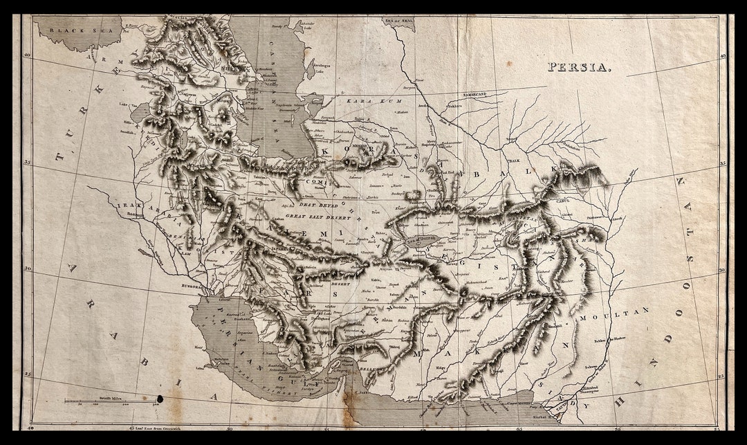 1800s Antique Map - Persia, Arabia, Turkey 1819 - Original Geography - Etsy