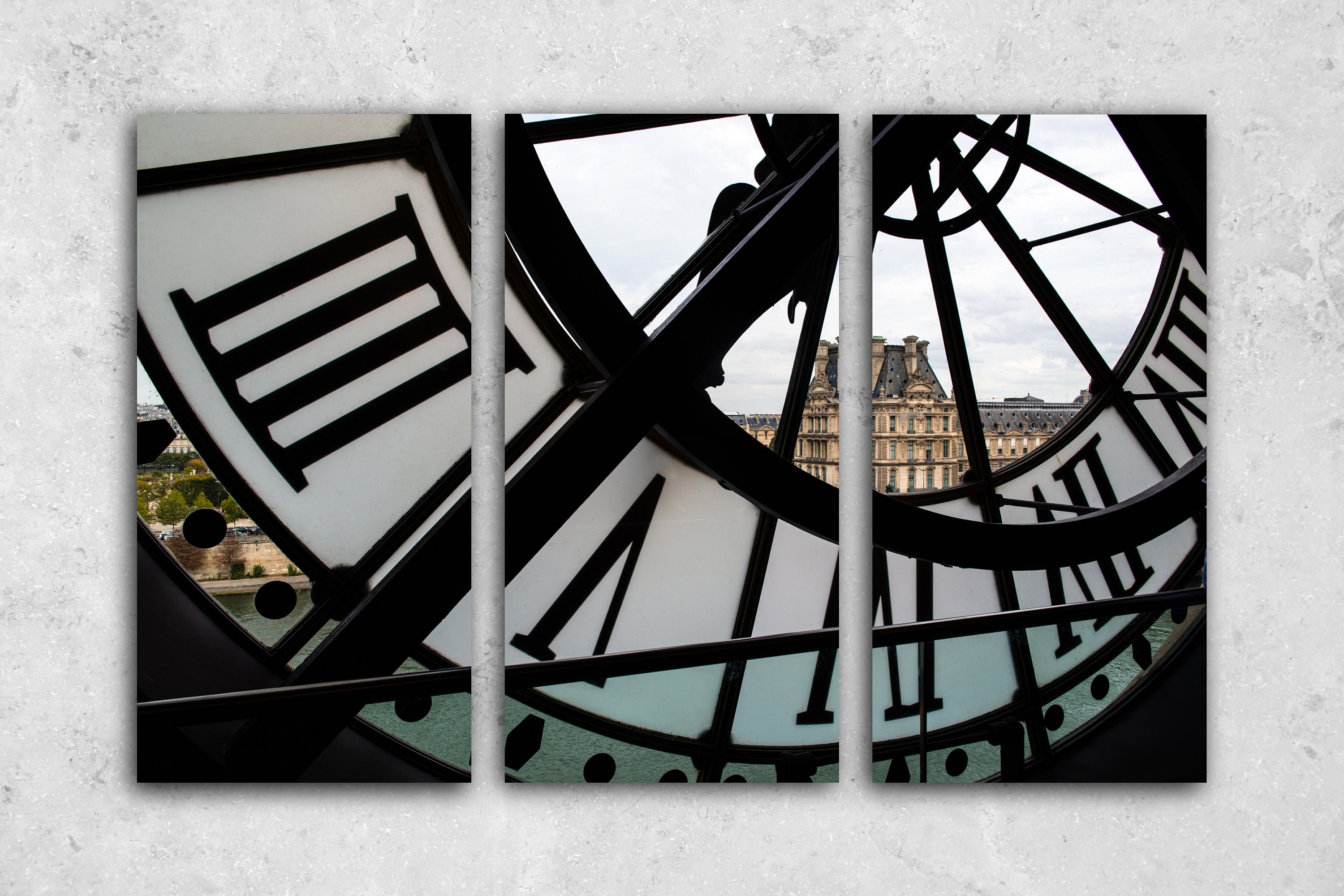 Musee D'orsay Triptych 2- France Photo Artistic Decor Clock Europe Photography Louvre Triple ...