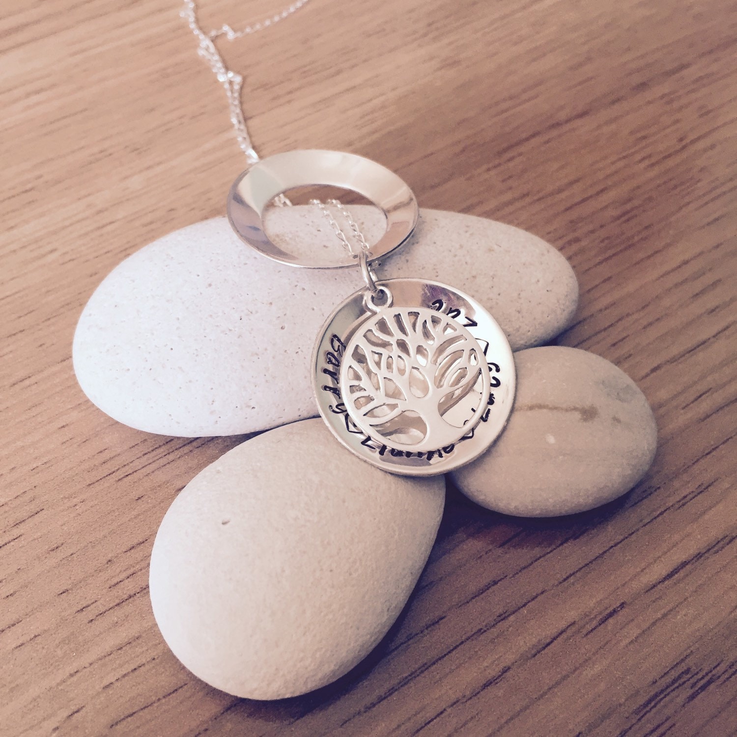 Sterling Silver Tree of Life Locket Necklace Personalised Hand | Etsy