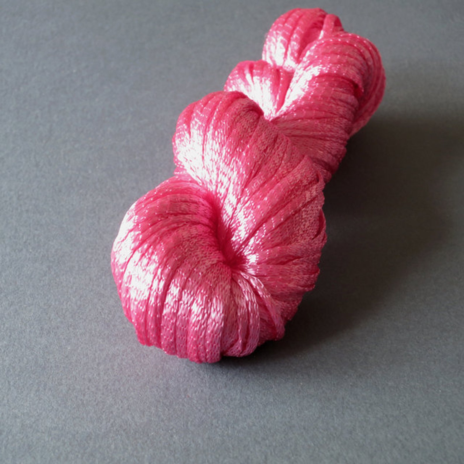 Chilean Viscose Knitted Ribbon Yarn Pink 30gm 1 Oz Hank - Etsy