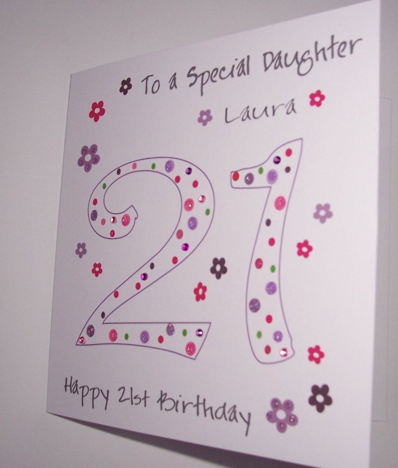 Personalised Handmade 21st Birthday Card Daughter Etsy