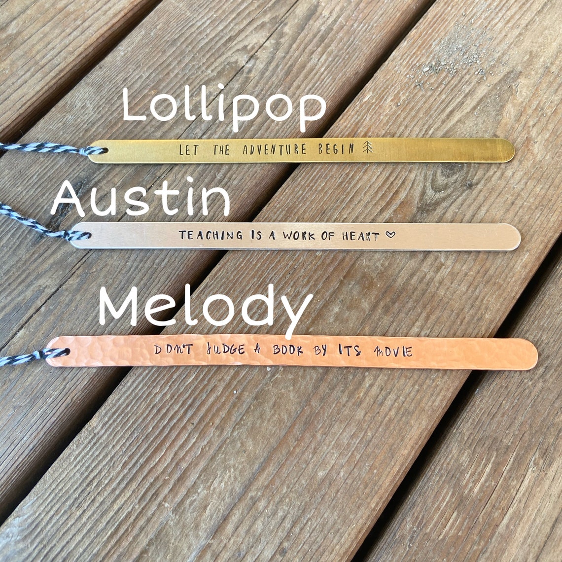 Custom Metal Stamped Bookmark Personalized Bookmark - Etsy