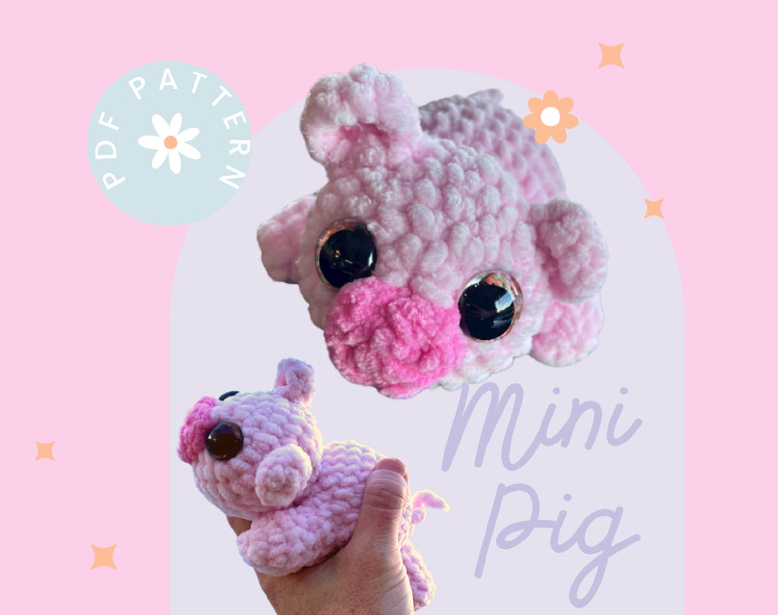 Mini Pig Pattern, Amagirumi, Crochet Pig, Chanelle Yarn, Animal Crochet ...