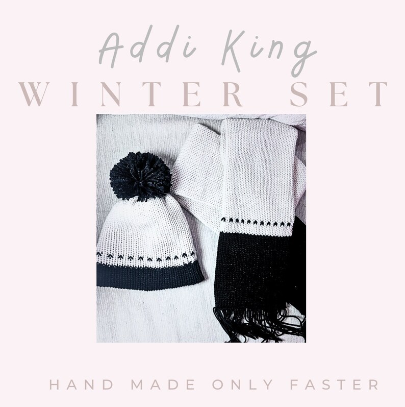 Addi Machine Pattern, Easy Beanie, Knitted Scarf, Crochet Scarf, Winter ...