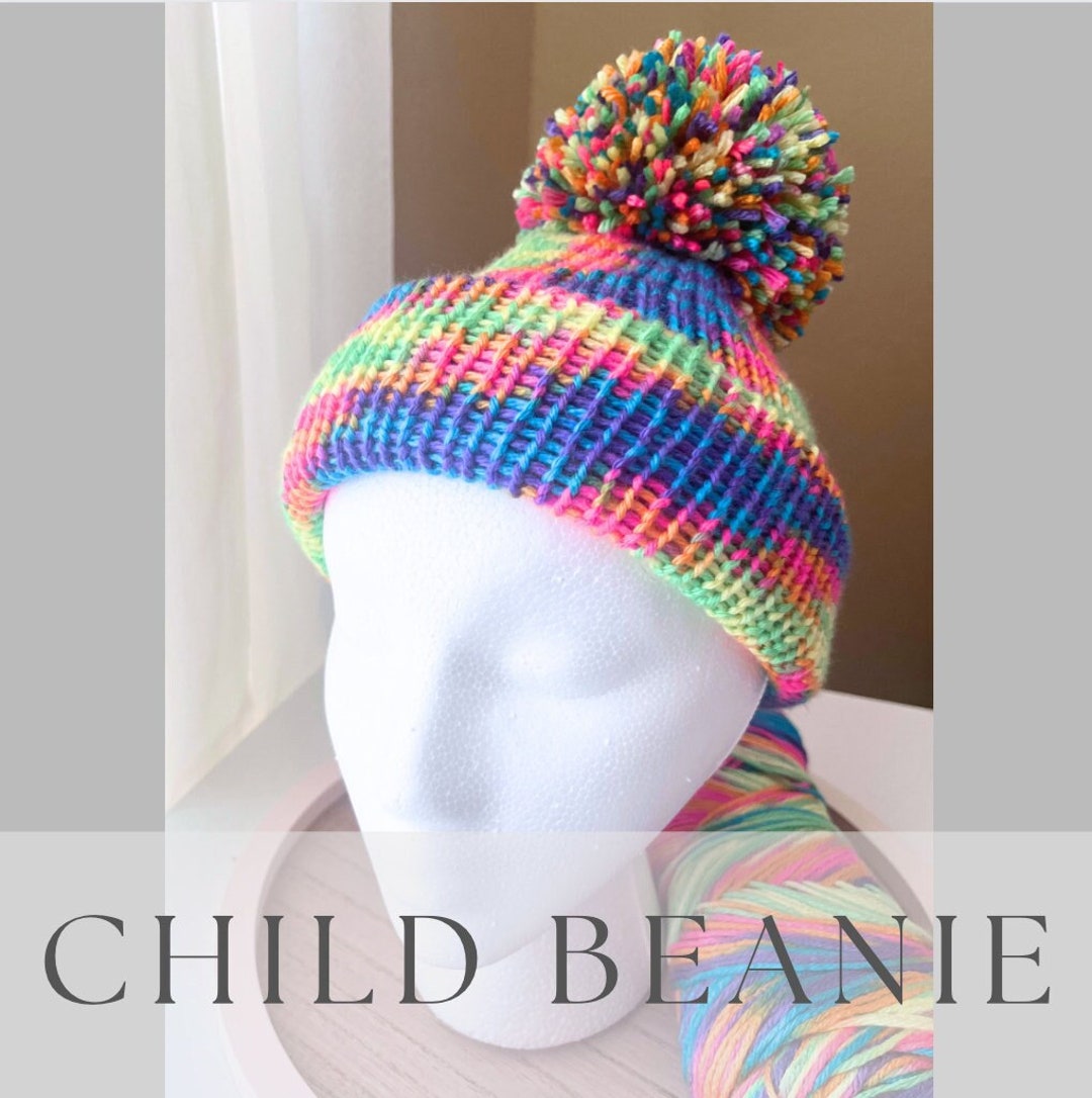 Colorful Beanie Hat, Beanie Pom Pom, Beanies for Kids, Winter Hat, Warm ...