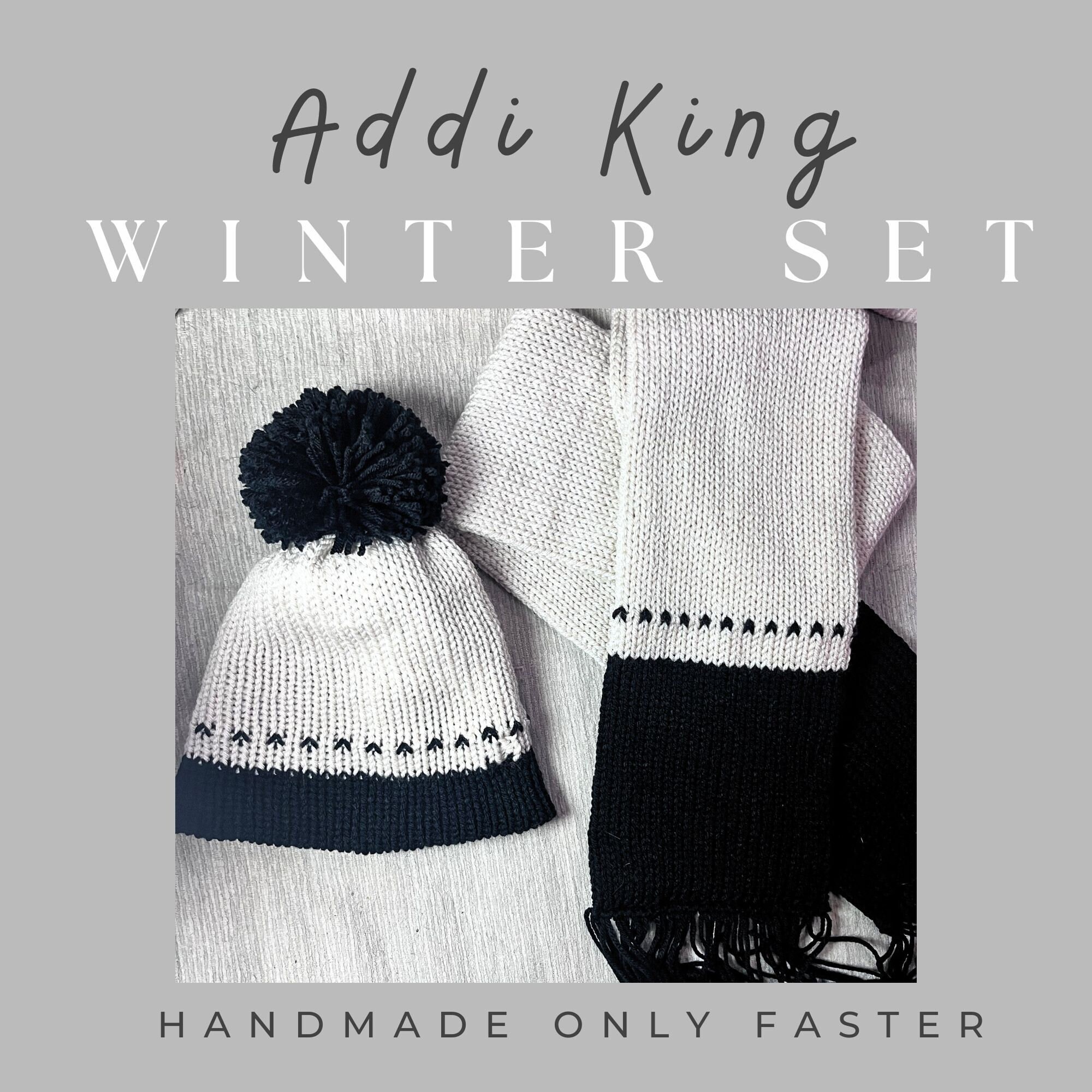 Addi Machine Pattern, Easy Beanie, Knitted Scarf, Crochet Scarf, Winter ...