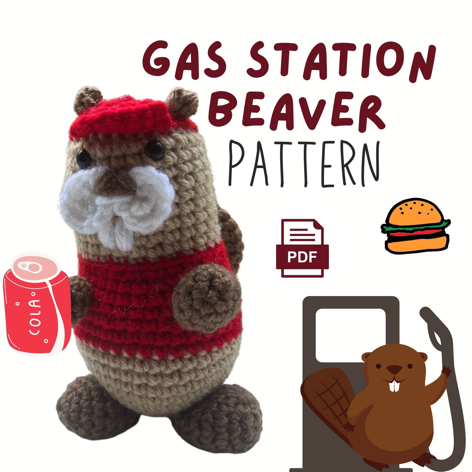 Beaver Crochet Pattern, Amigurumi Beaver Pattern, Beginner Beaver ...