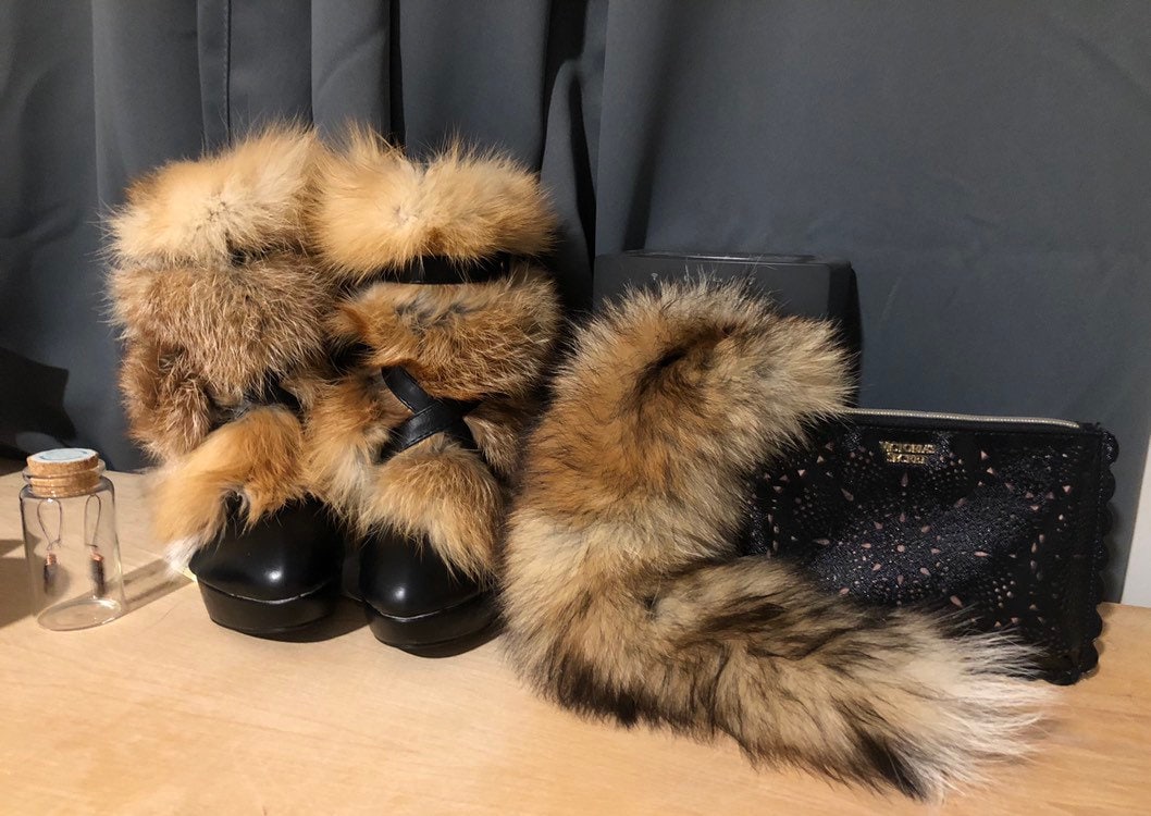 Authentic Fur Trimmed Boots - Etsy