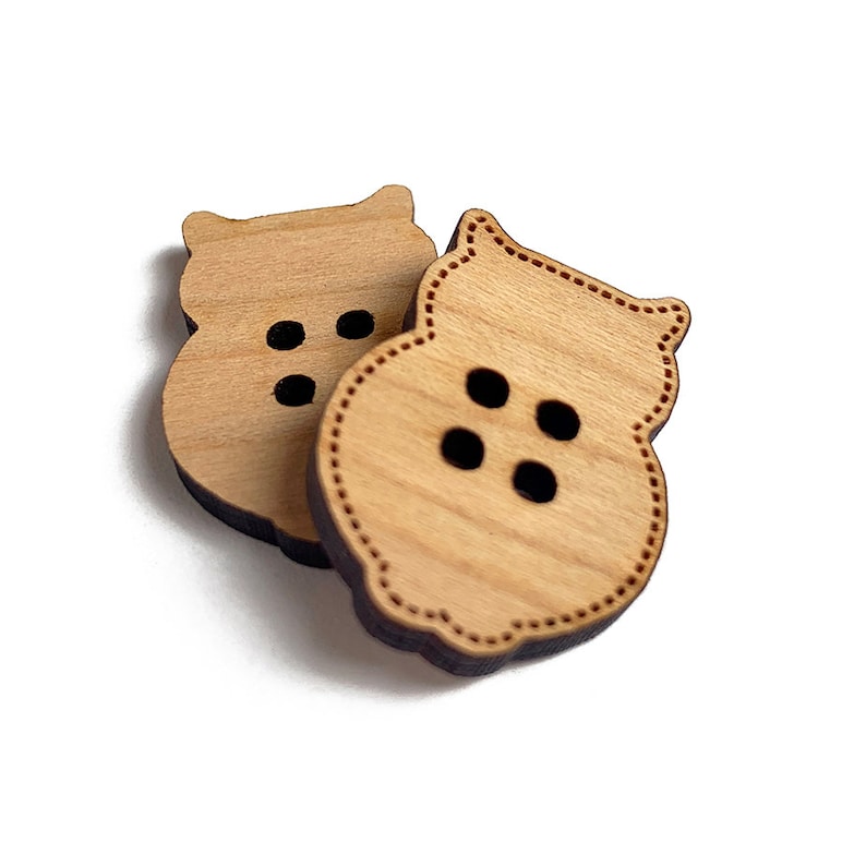 Owl Buttons, Wooden Buttons, Laser Cut Wood Buttons, Knitting Buttons ...