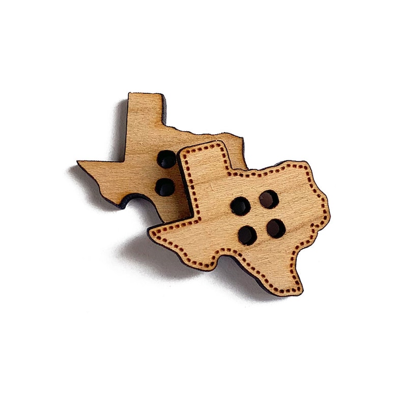Texas Buttons, Wooden Buttons, Laser Cut Wood Buttons, Knitting Buttons ...