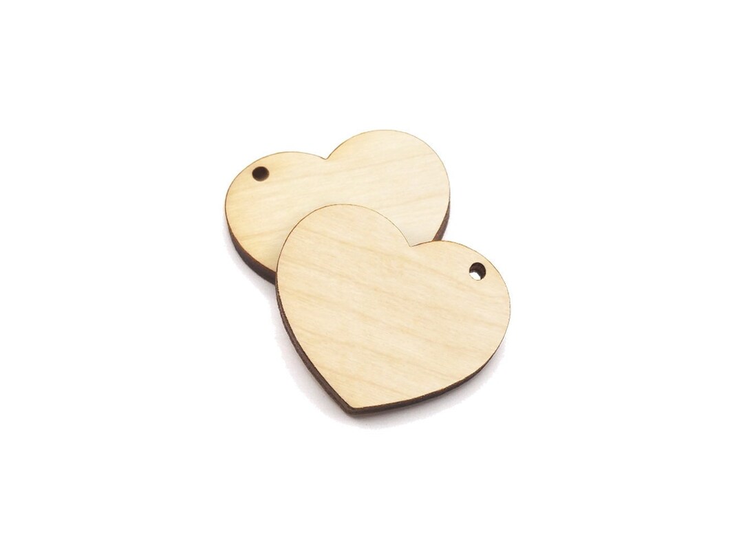 Heart Jewelry Charm Blanks Cut From Acrylic or Wood, DIY Keychains ...