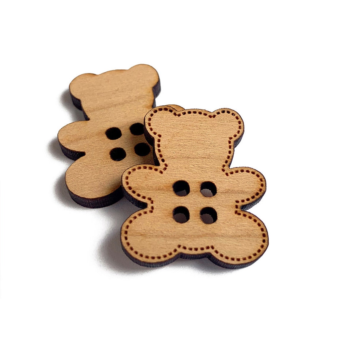 Teddy Bear Buttons, Wooden Buttons, Laser Cut Wood Buttons, Knitting ...