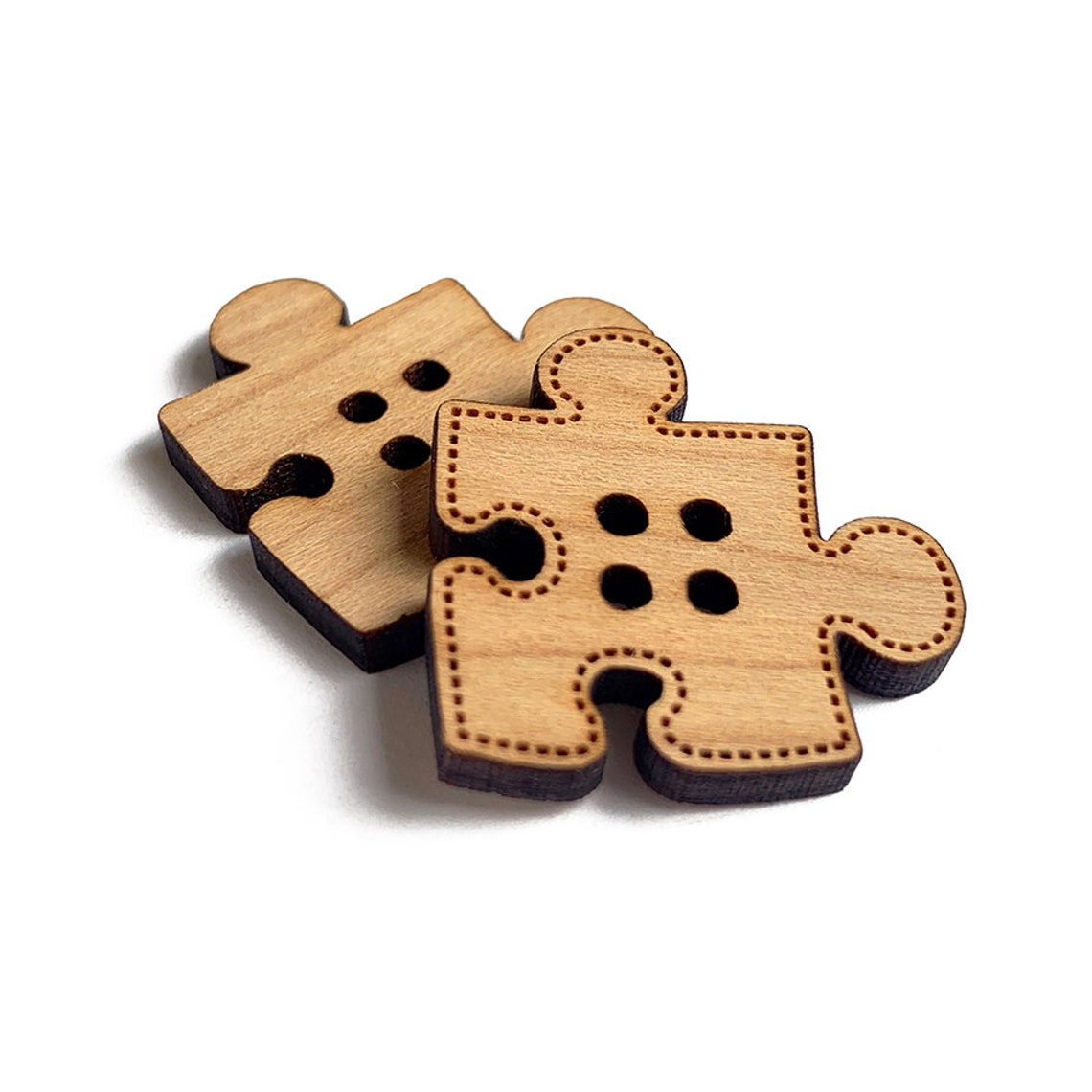 Puzzle Piece Buttons Wooden Buttons Laser Cut Wood Buttons | Etsy
