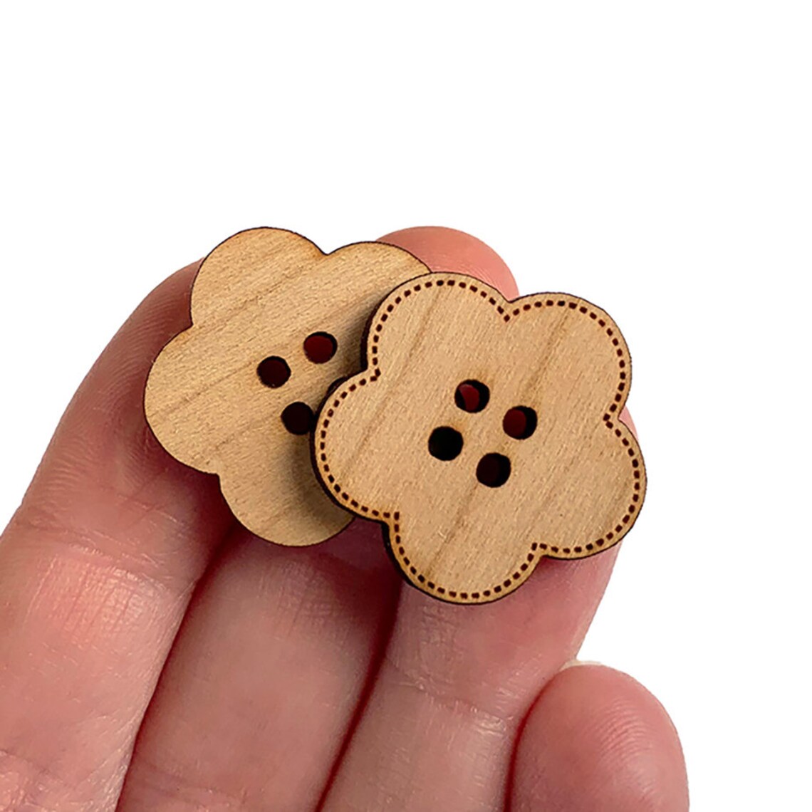 Flower Buttons, Wooden Buttons, Laser Cut Wood Buttons, Knitting ...