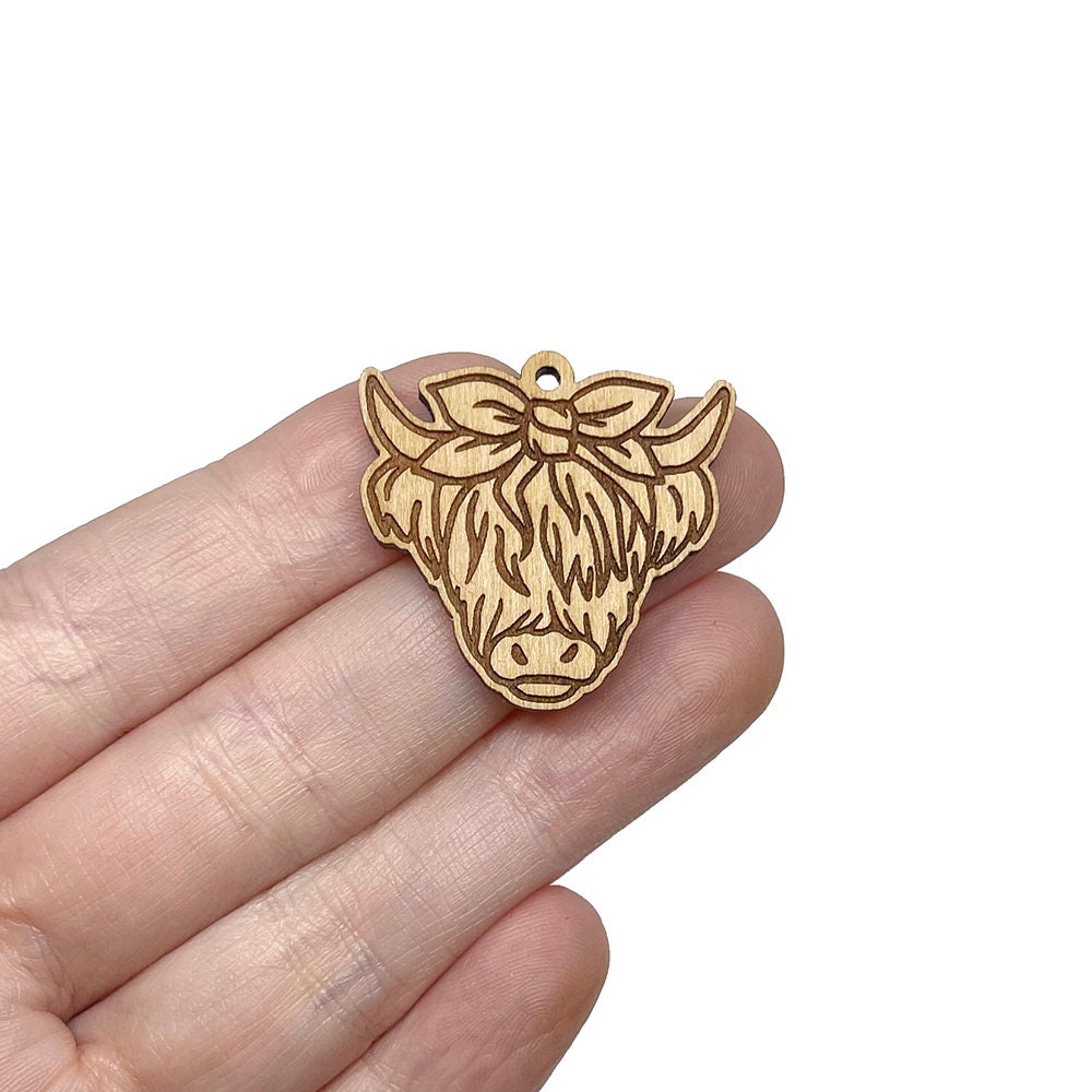 Highland Cow Engraved Wood Jewelry Charms Wood Blanks | Etsy
