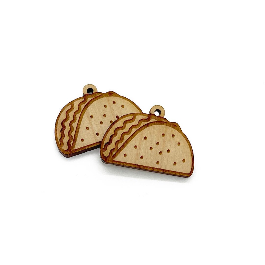 Taco Engraved Wood Jewelry Charms Wood Blank Jewelry Blanks - Etsy