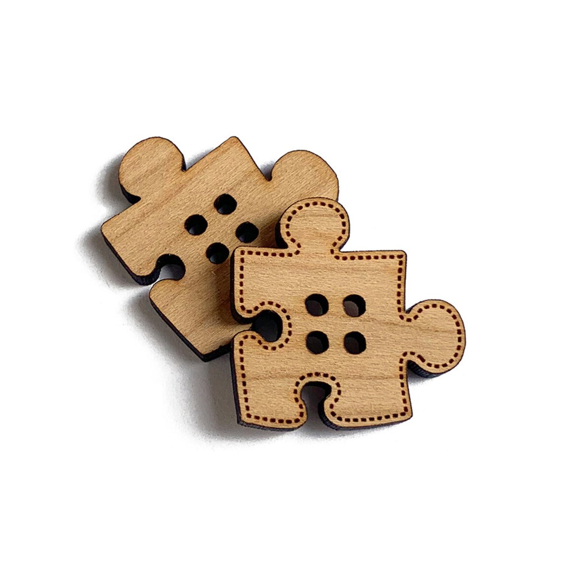 Puzzle Piece Buttons, Wooden Buttons, Laser Cut Wood Buttons, Knitting ...