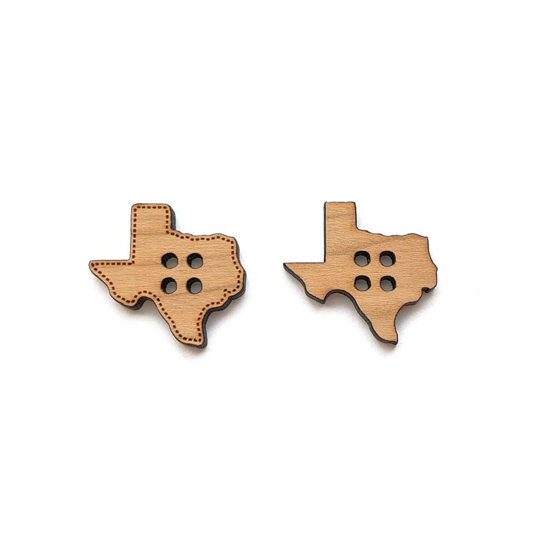 Texas Buttons, Wooden Buttons, Laser Cut Wood Buttons, Knitting Buttons ...