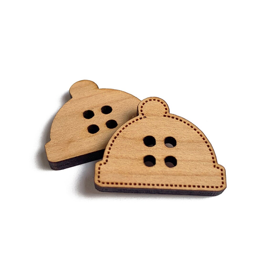 Hat Buttons, Wooden Buttons, Laser Cut Wood Buttons, Knitting Buttons ...