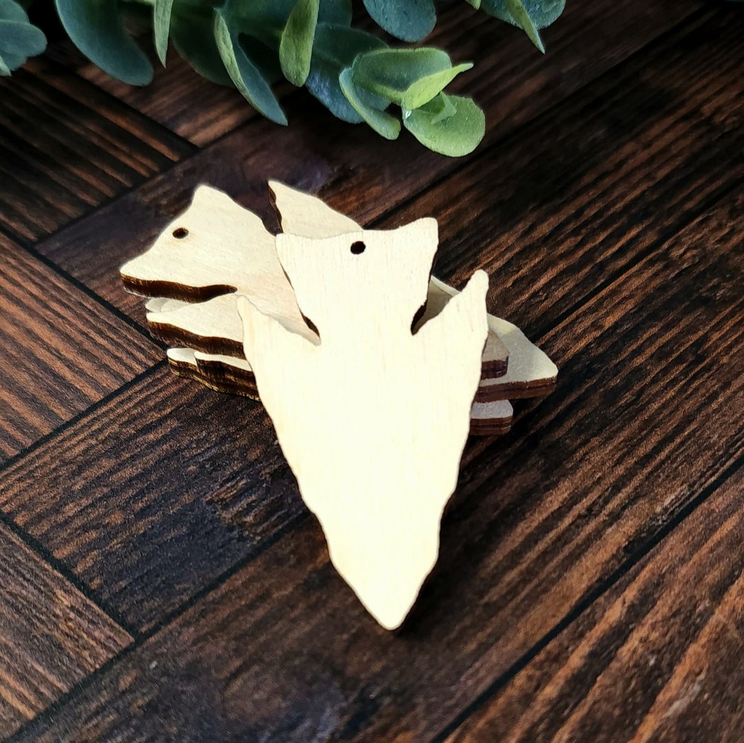 Arrowhead Wood or Acrylic Earring Blanks for Jewelry Making, Earring ...