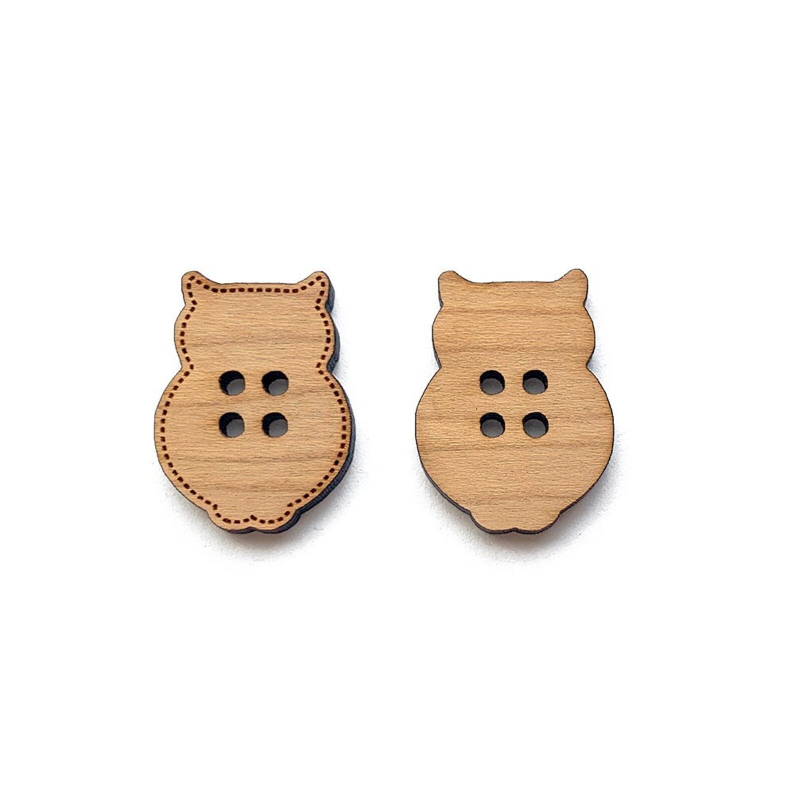 Owl Buttons, Wooden Buttons, Laser Cut Wood Buttons, Knitting Buttons ...