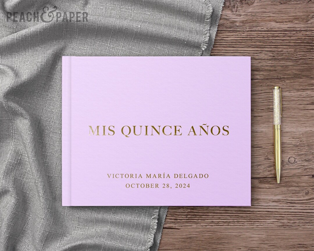 Quinceanera Guest Book Gold Foil Photo Book Album, Mis Quince Party ...