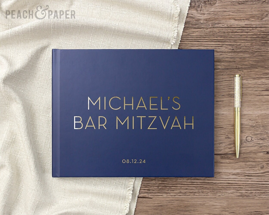 Bar Mitzvah Guest Book Bar Mitzvah Gift Idea for Jewish Celebration ...