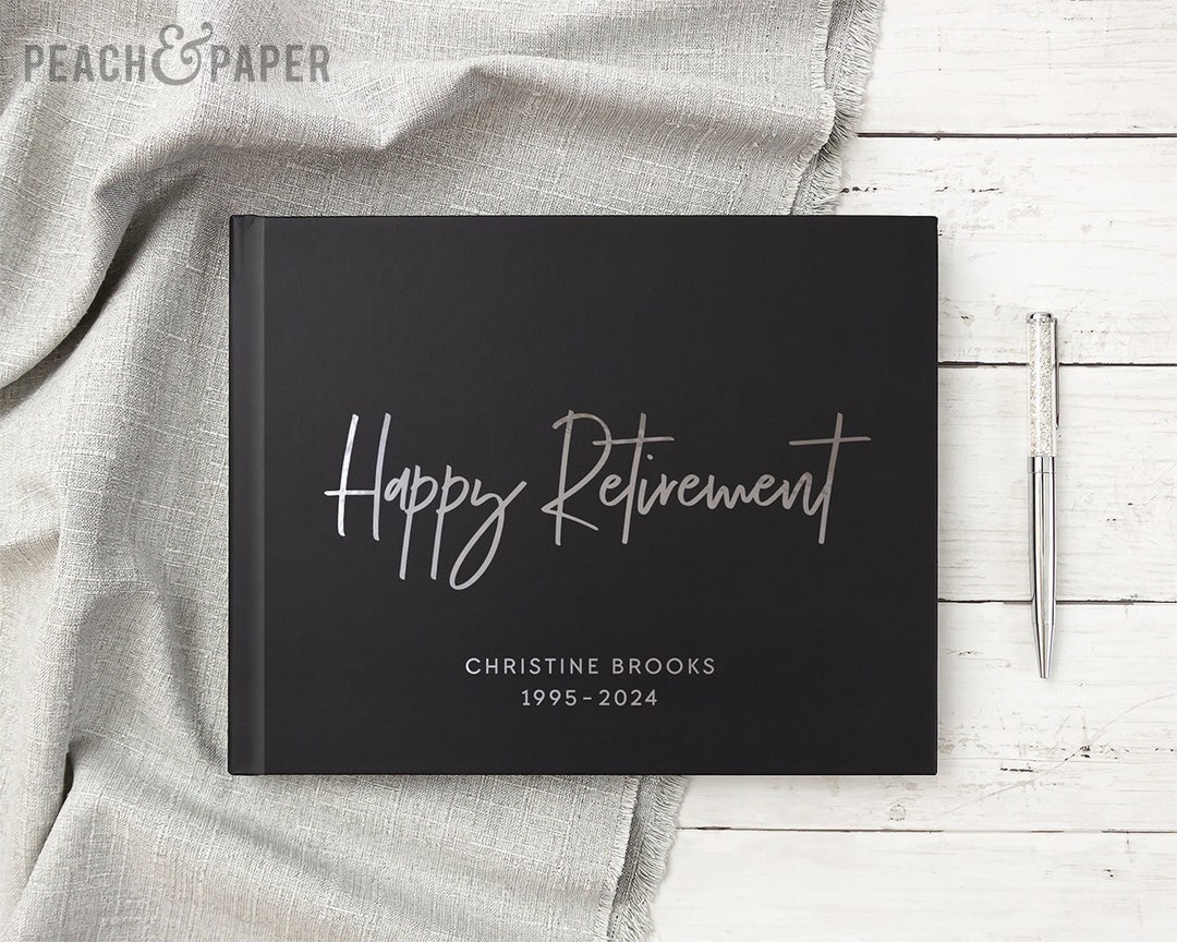 Retirement Guest Book for Retirement Party Ideas, Custom Retirement ...