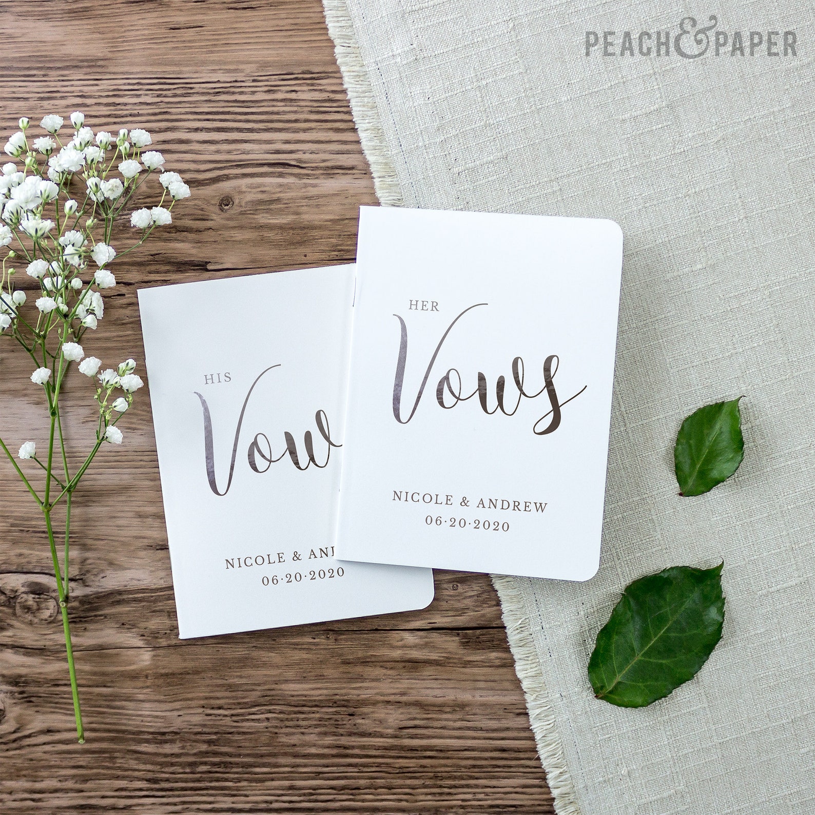 Vow Books Wedding Vow Books Vow Booklet Personalized - Etsy