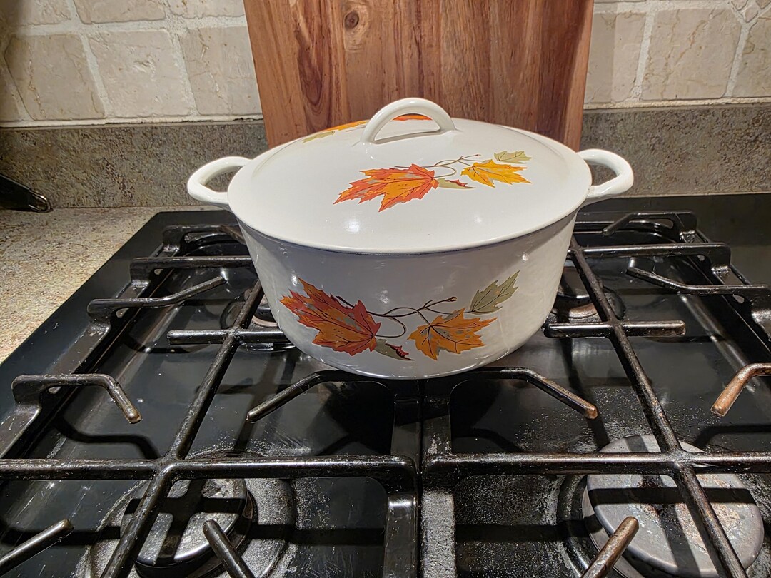 Vintage Descoware Cast Iron Dutch Oven Autumn Leaves - Etsy