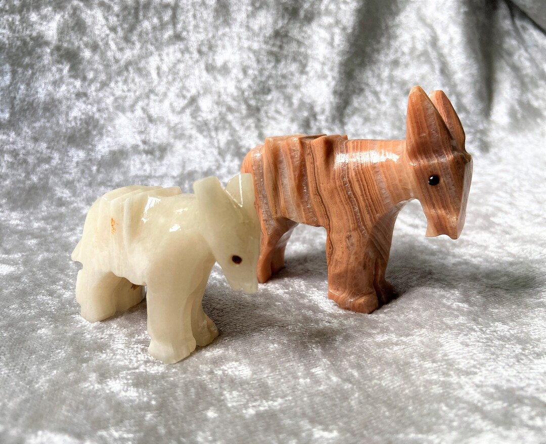 Vintage Carved Onyx Donkeys, Onyx Animals, Carved Burros - Etsy