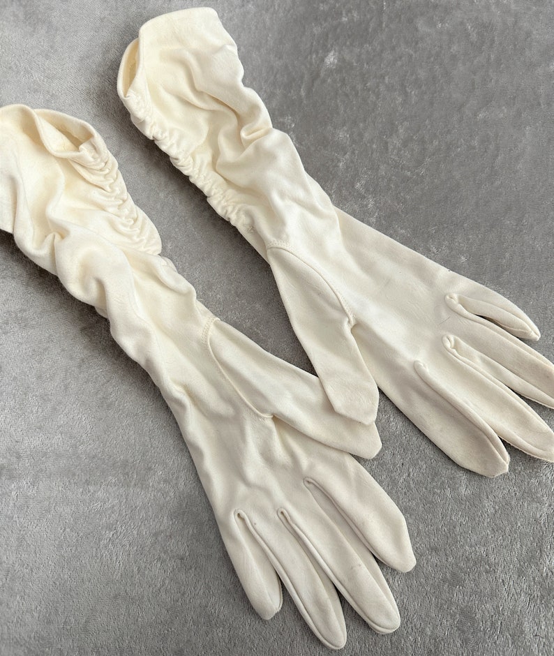 Vintage Long White Formal Gloves - Etsy