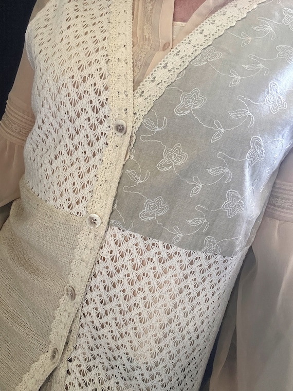Vintage Cottagecore Long Vest, 1990s Vest - Gem
