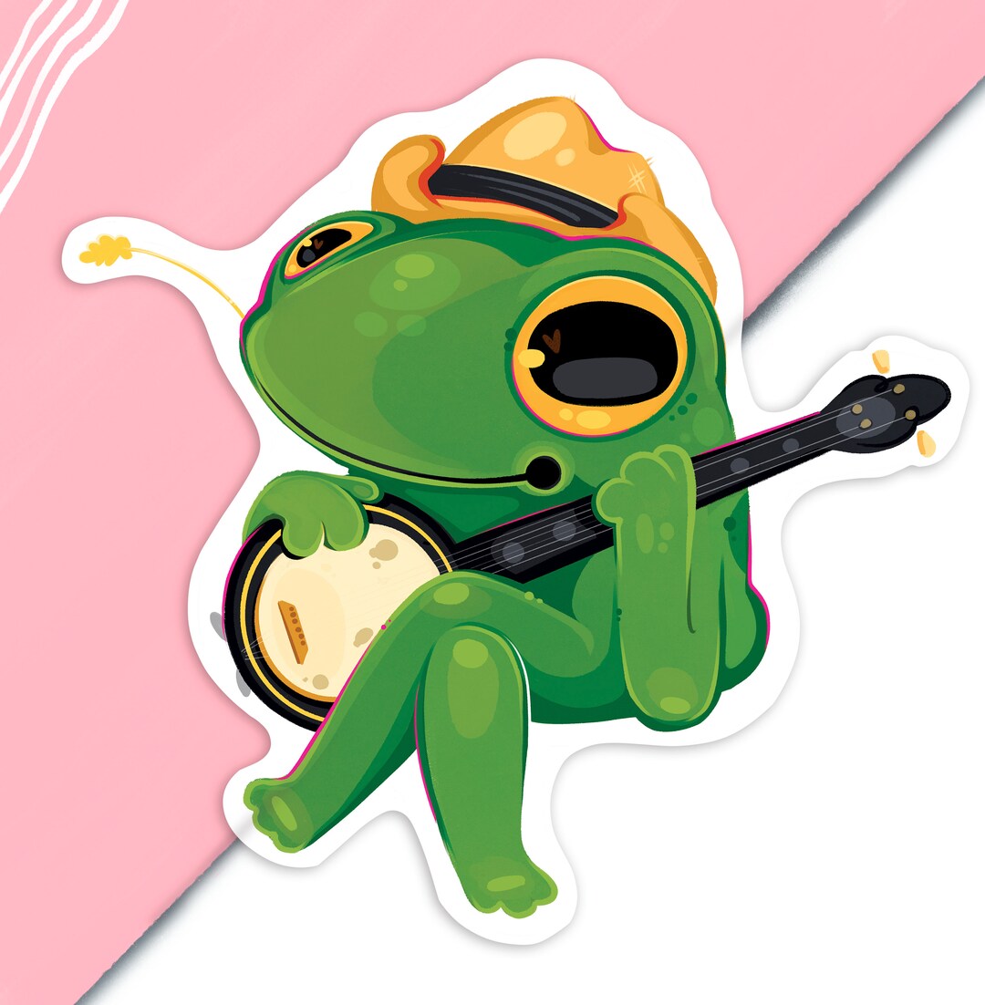 Cute Banjo Frog Sticker Funny Meme Gift 3 Inches Large - Etsy Canada