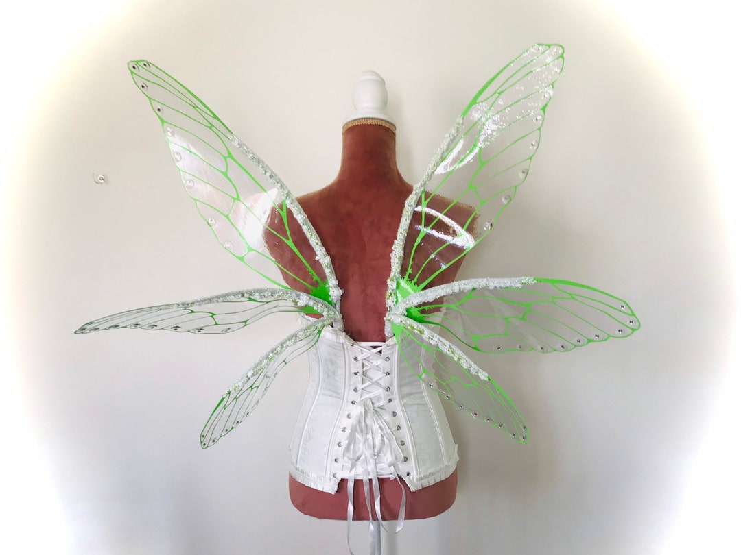 Fresh Green Adult Fairy Wings, Faerie Wings, Moveable Wings, Bendy ...