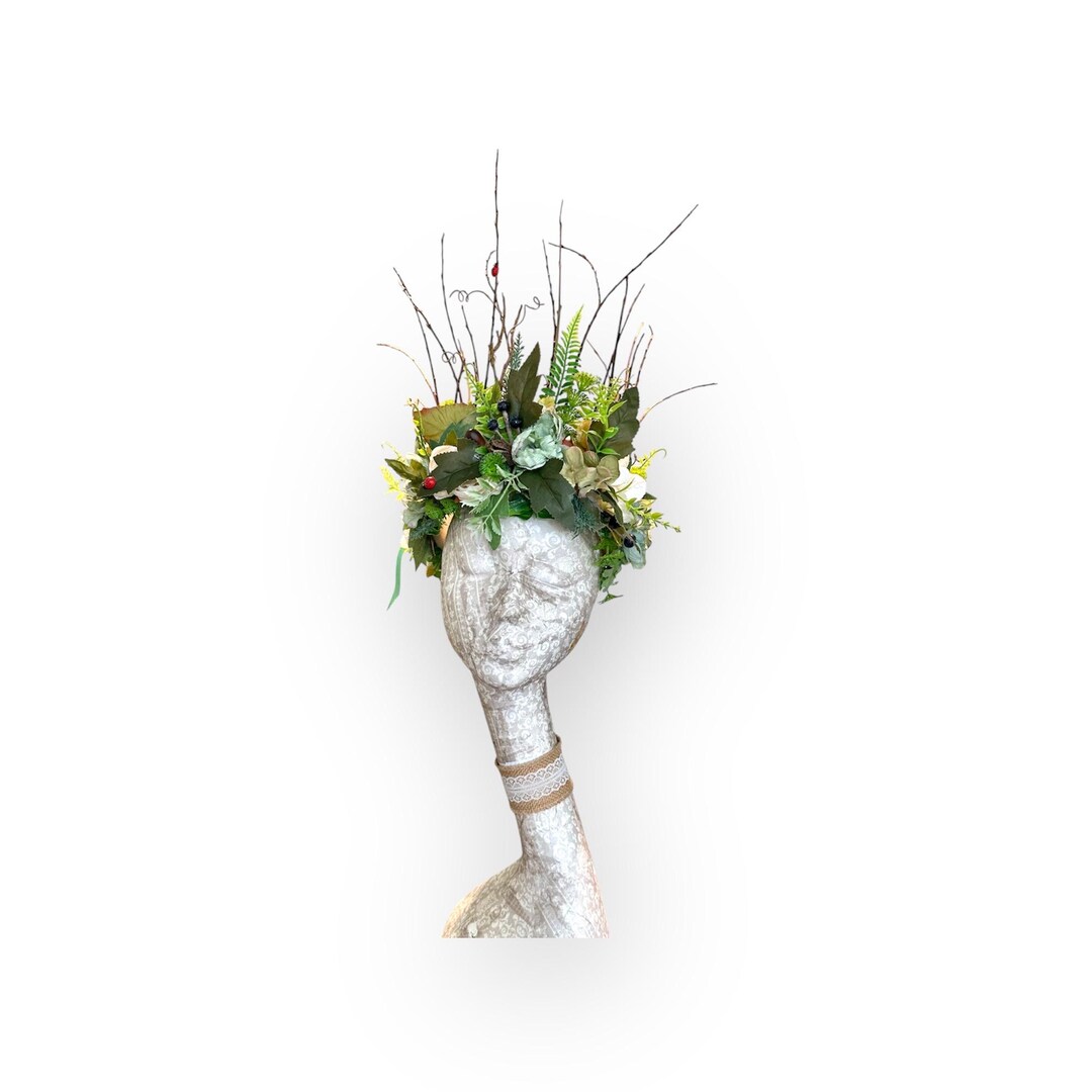 Woodland Crown, Green Fairy Crown, Forest Crown, Pagan Crown, Bridal ...