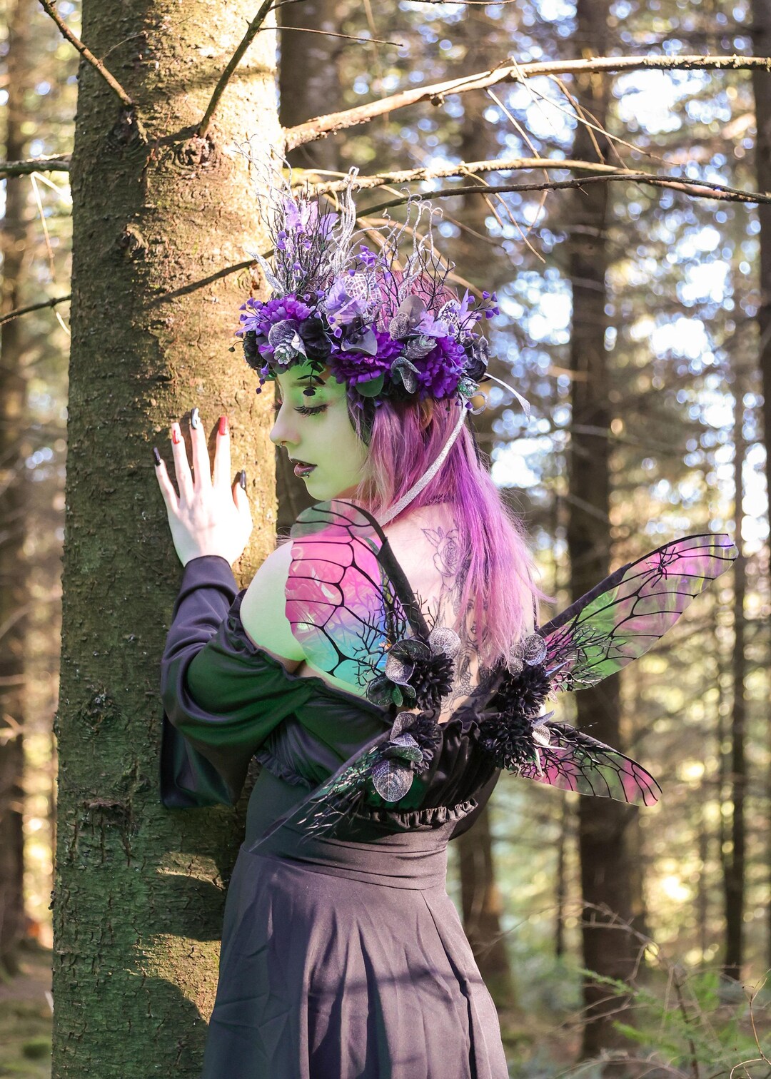 Goth FAIRY WINGS, Mirrored Fairy Wings, Fall Faerie Wings, Adult Wings ...