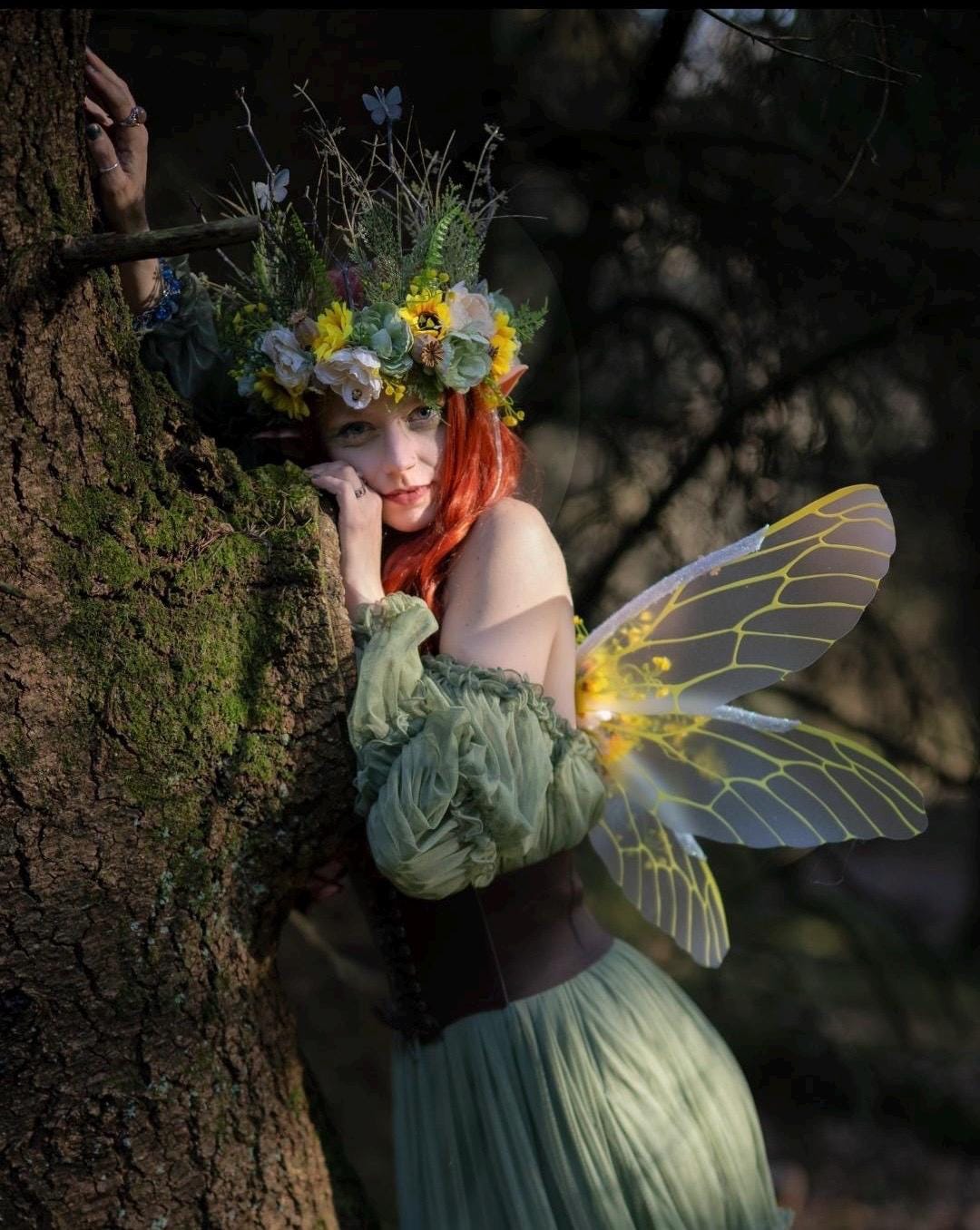 Sunflower FAIRY WINGS, Faerie Wings, Yellow Adult Wings, Posable Wings ...