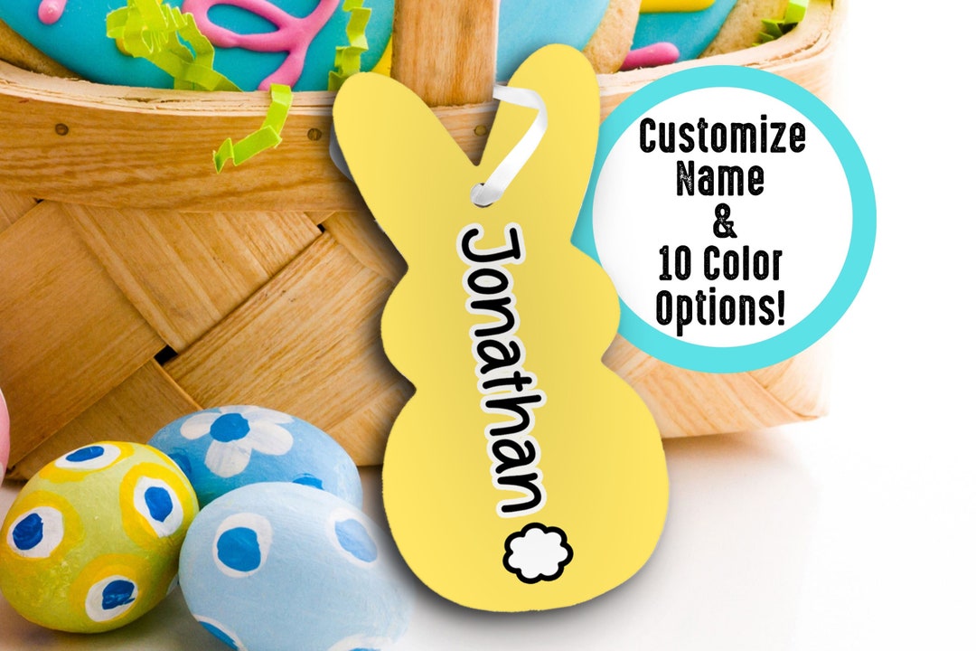 Personalized Bunny Name Tag, Custom Easter Basket Tag, Engraved Bunny ...